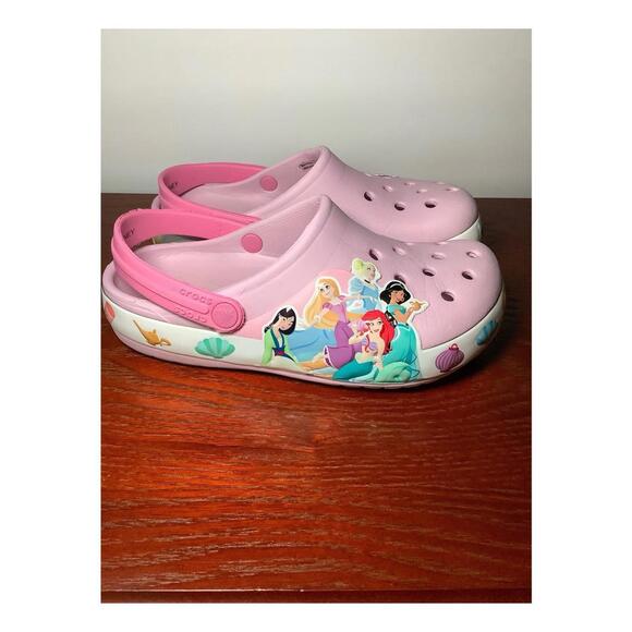 CROCS | Shoes | Crocs Fun Lab Disney Princess Pink Clogs Girls Size C3 ...